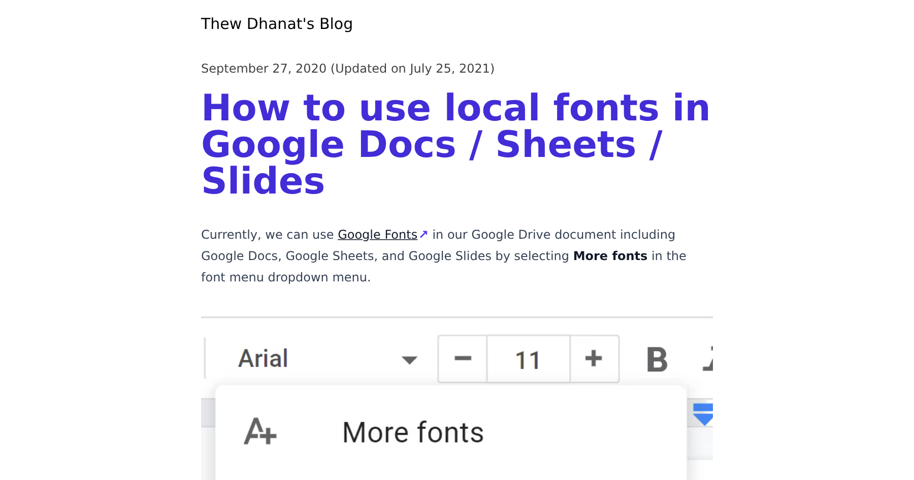 How to use local fonts in Google Docs / Sheets / Slides | Thew Dhanat